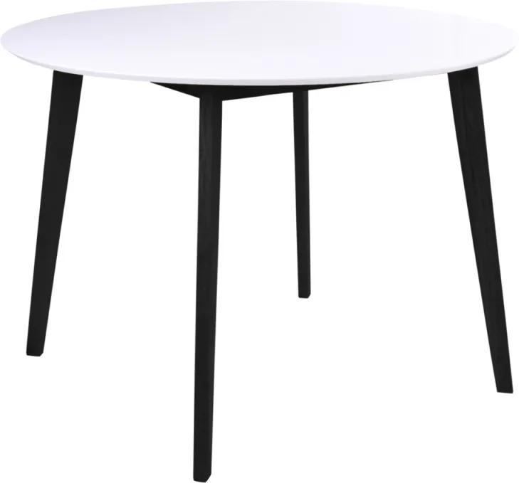 Kulatý jídelní stůl Carmen, černý / bílý