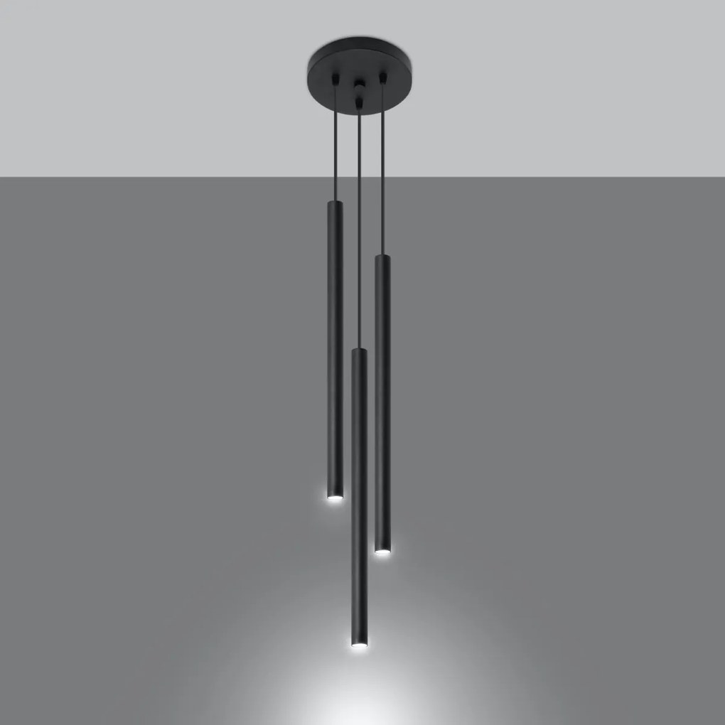 Sollux Lighting Závěsné svítidlo PASTELO 3P černé