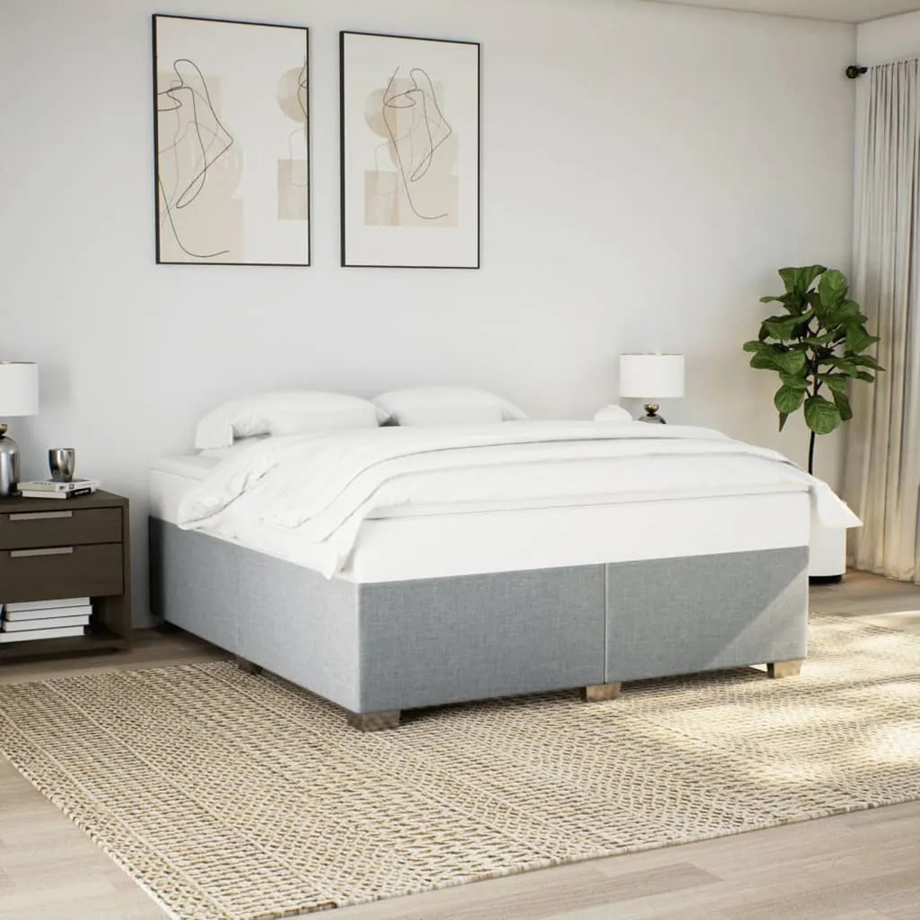 Rám postele bez matrace světle šedý 180 x 200 cm textil 3284492