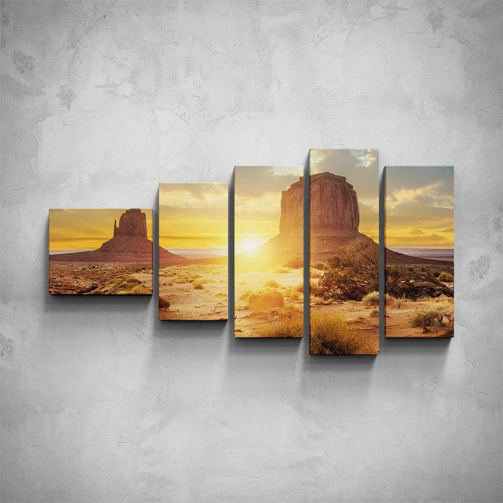 5-dílný obraz - Západ slunce nad pouští - PopyDesign