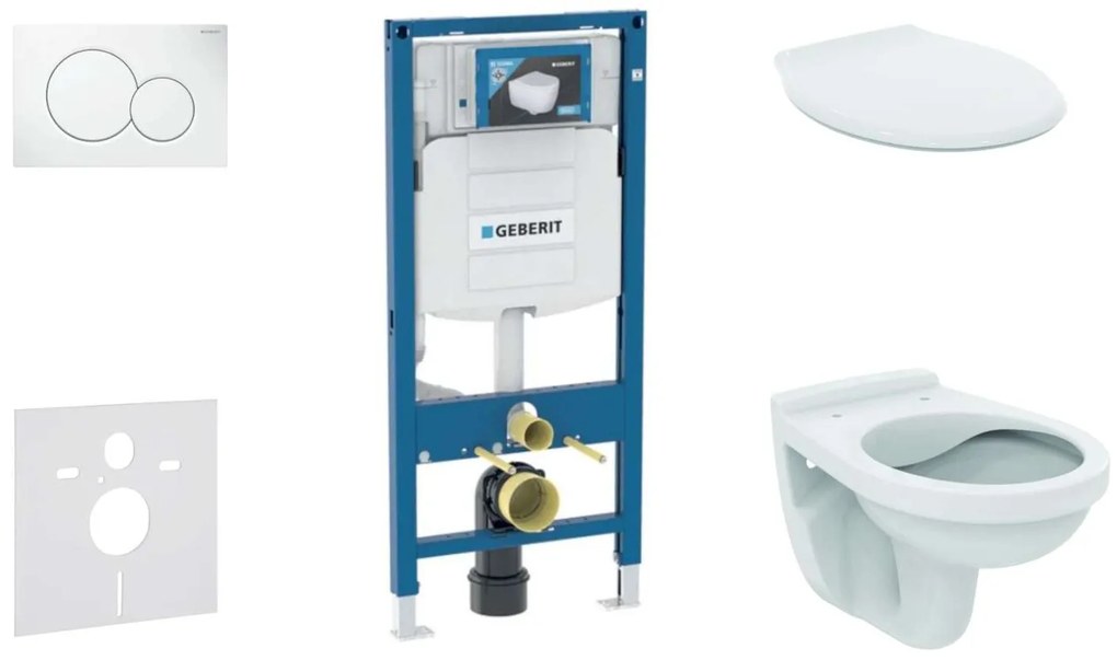 Geberit Duofix - Set předstěnové instalace, klozet Alpha se sedátkem, tlačítko Sigma01, alpská bílá 111.300.00.5 NR1