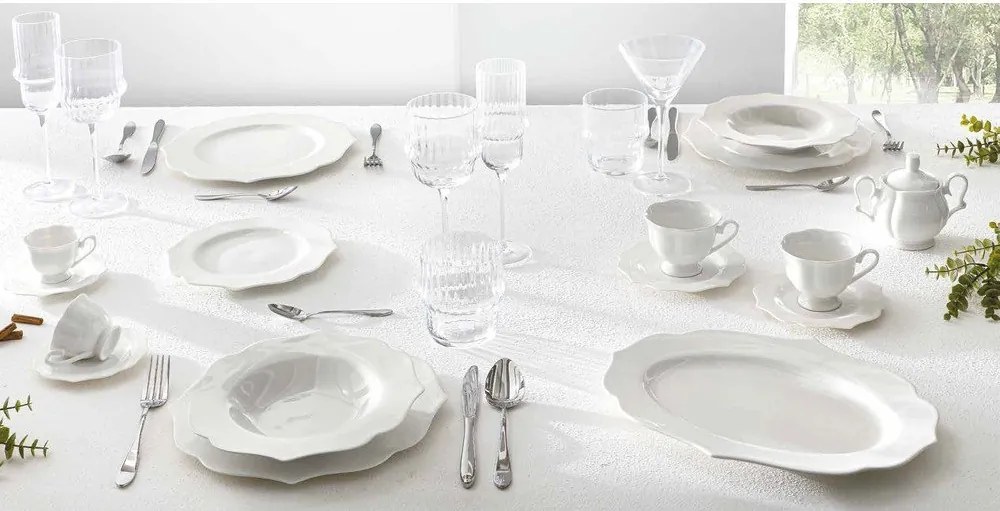 Bílé šálky v sadě 2 ks z kostního porcelánu 170 ml Queen – Brandani