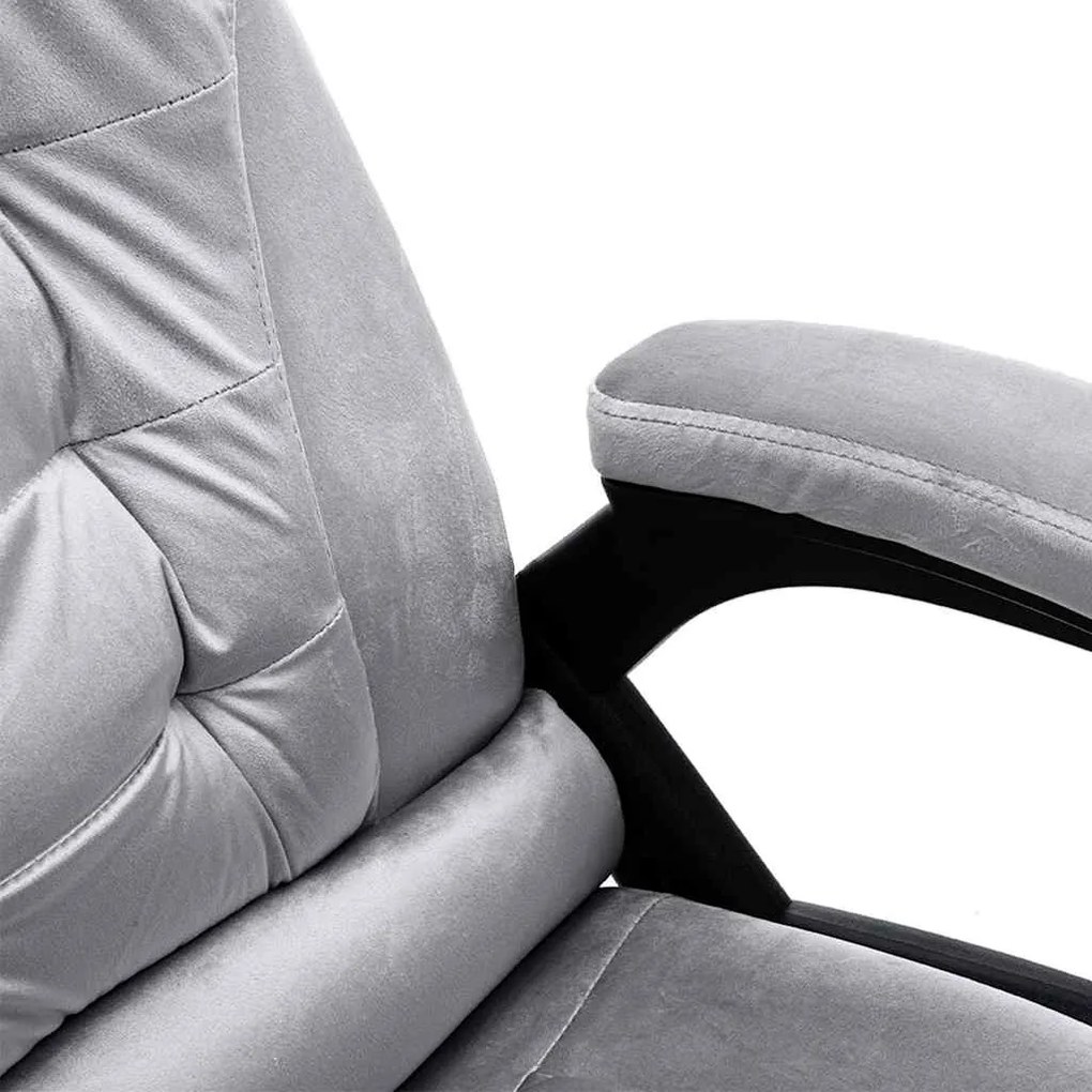 Masážní kancelářská židle světle šedá samet 20573