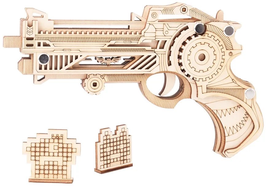 Woodcraft construction kit Woodcraft Dřevěné 3D puzzle Zbraň na gumičky Virbius