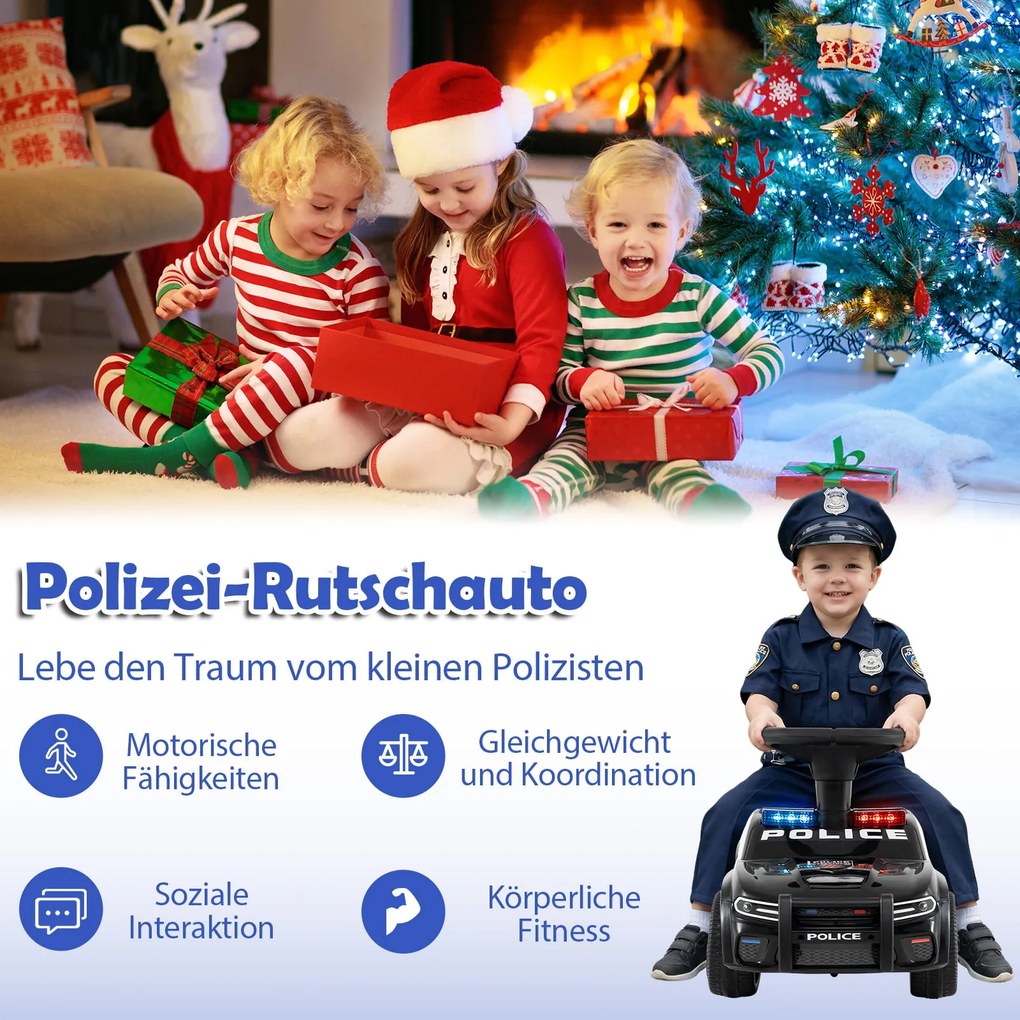 Costway Policejní auto pro batolata Auto s blikajícími světly