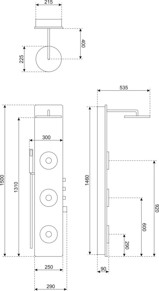 Novoterm Sprchový hydromasážní panel NV-Tore černý