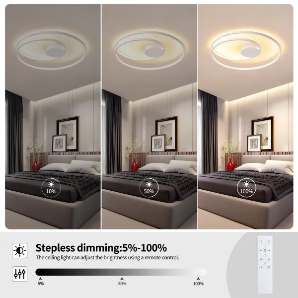 Brilagi- LED Stmívat. stropní svítidlo TWISTER LED/75W/230V pr. 70 cm bílá + DO