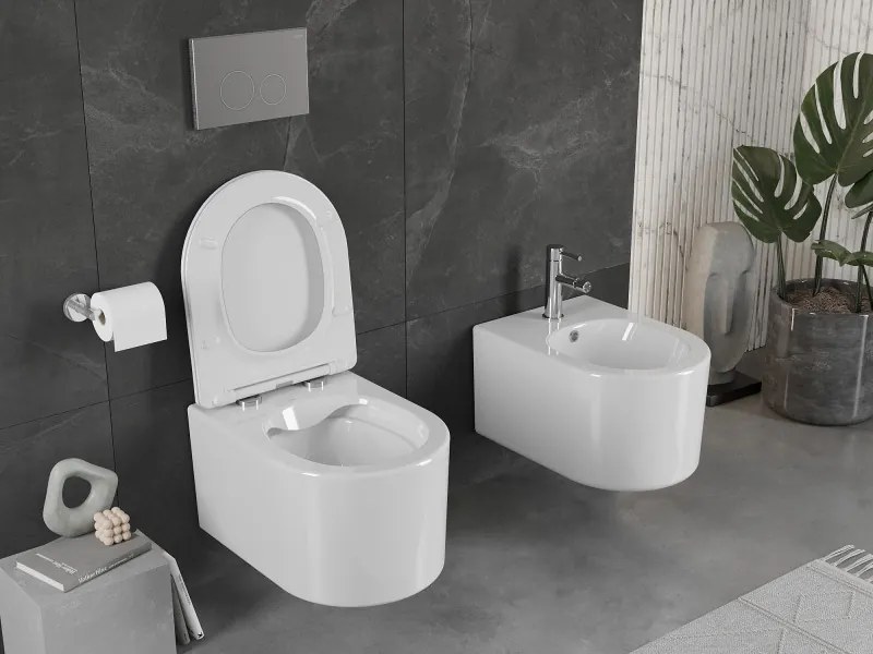 Mexen SOFIA Rimless závěsná wc mísa se sedátkem s pomalým zavíráním, 49 x 37 cm, bílá, 30540300