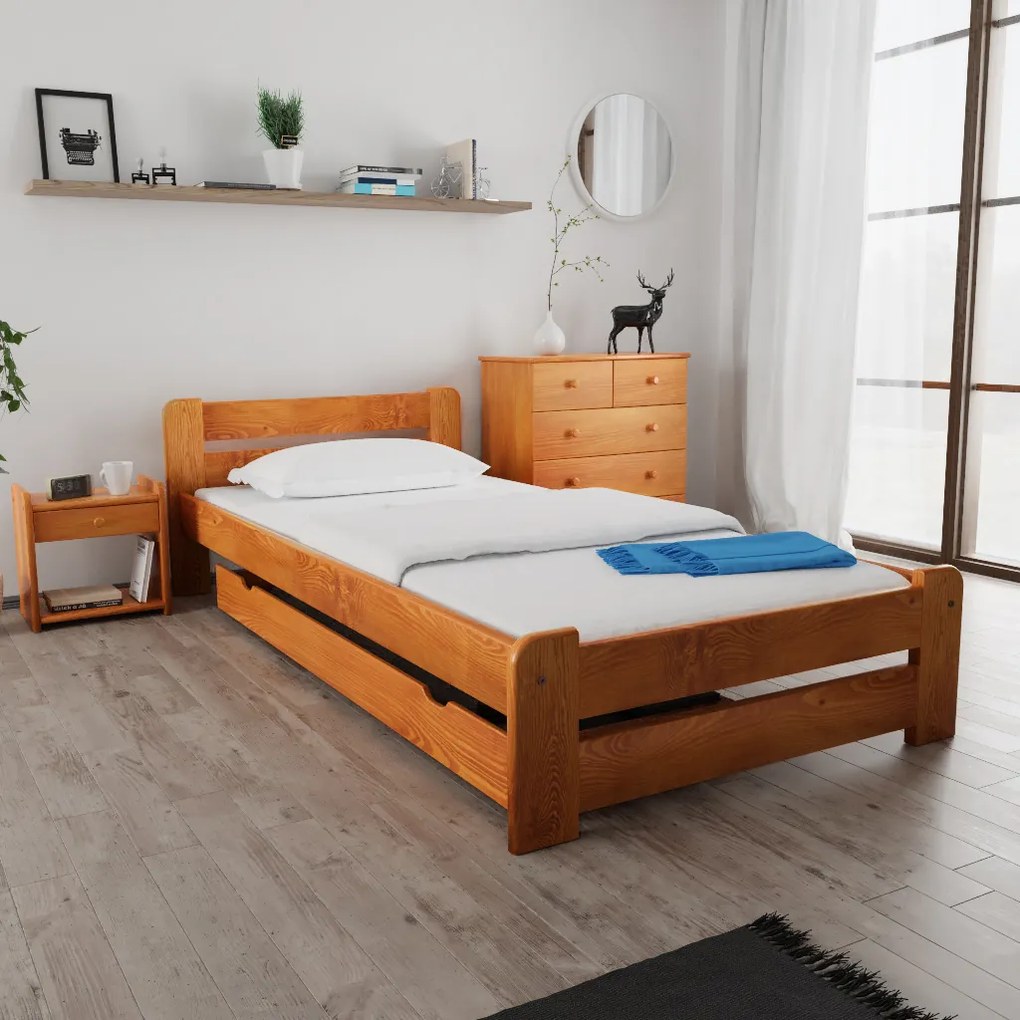 Postel Laura 80 x 200, olše Matrace: Matrace Deluxe 10 cm