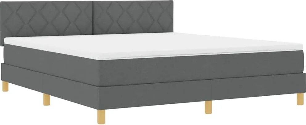 Postel s boxspringem s polštářem Tmavě šedá 180 x 200 cm textil 3339015