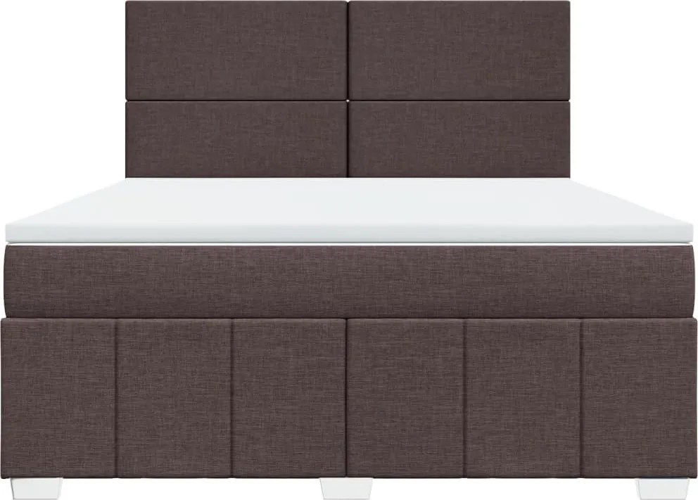 Box spring postel s matrací tmavě hnědá 180x200 cm textil 3291743