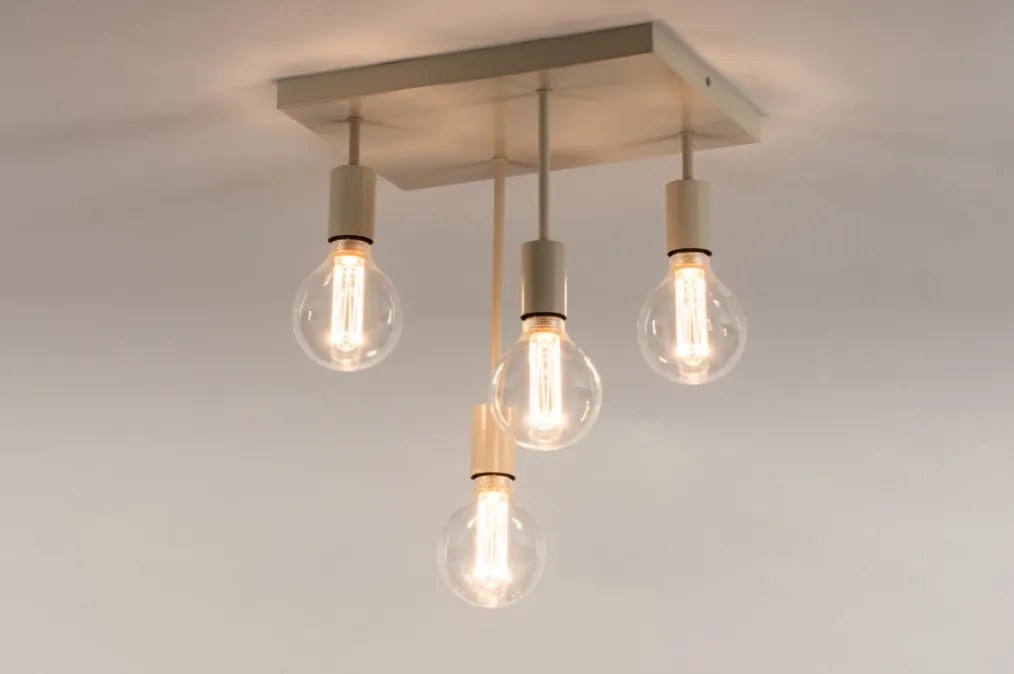 Stropní béžové svítidlo do kuchyně Flexform Quadro Bulb Accapulco Sand
