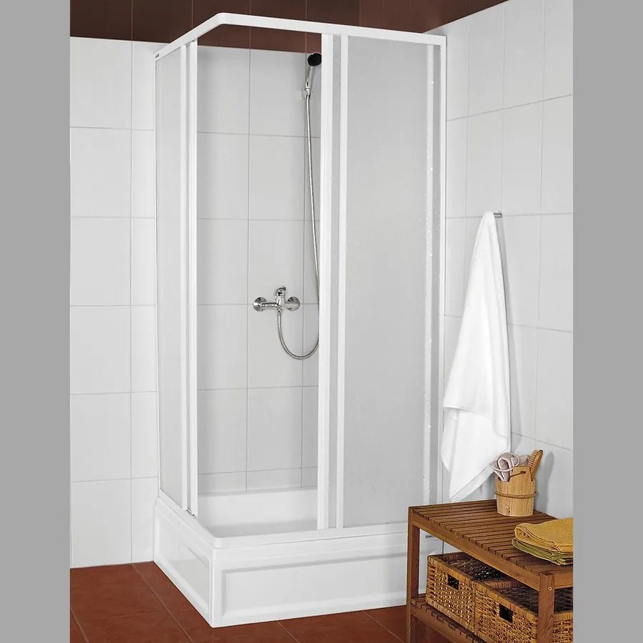 Aqualine KNS čtvercová sprchová zástěna 900x900mm, bílý profil, polystyren výplň