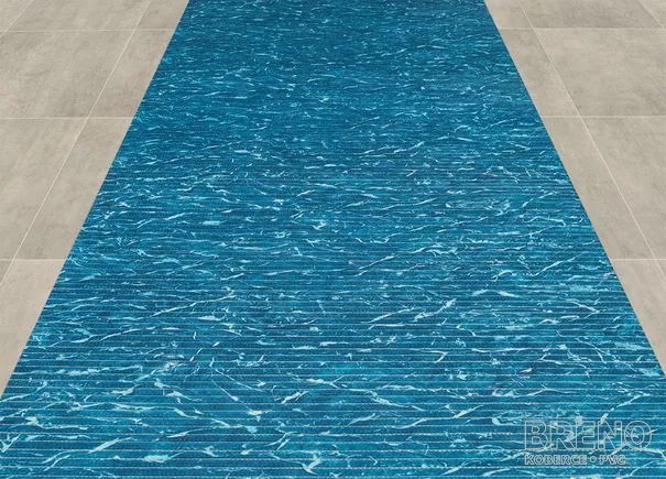 Breno Koupelnová pěnová předložka SOFTY-TEX 79829.2 vodní hladina, šíře 65 cm, Modrá