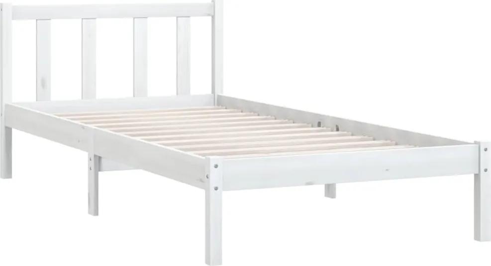 vidaXL Rám postele masivní borové dřevo 90 x 200 cm [810068] Barva: Bílá