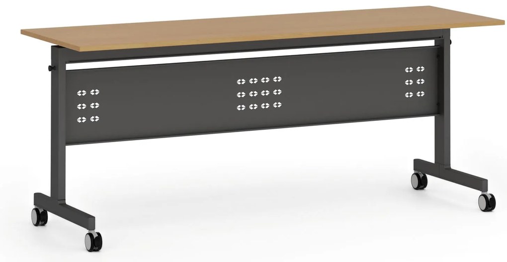 Mobilní stůl PRIMO MOBI, 180x60 cm, černá podnož, buk