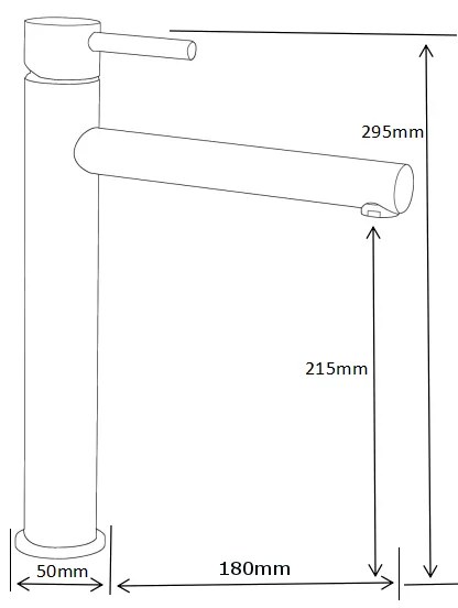 Mexen ELBA - VYSOKÁ BATERIE UMYVADLOVÁ 1, Růžové zlato, 74110-60