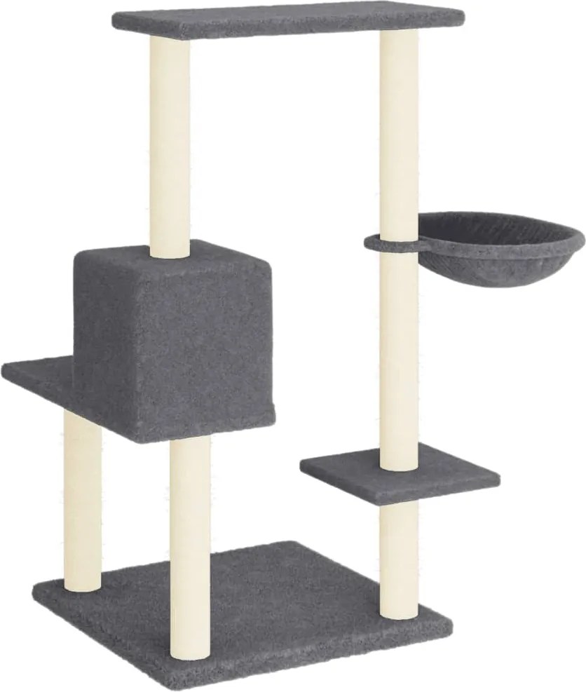 Škrabadlo pro kočky se sisalovými sloupky tmavě šedé 95 cm 172075