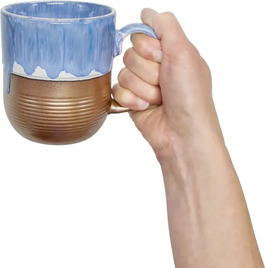 Kameninový hrnek Copper, 450 ml – industriální design, reaktivní glazura