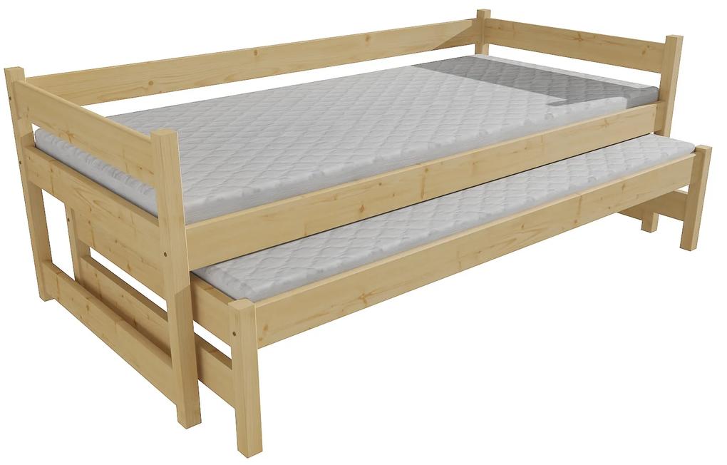 Vomaks Dětská postel s výsuvnou přistýlkou DPV 003 Rozměr: 80 x 180 cm, Barva: barva bílá