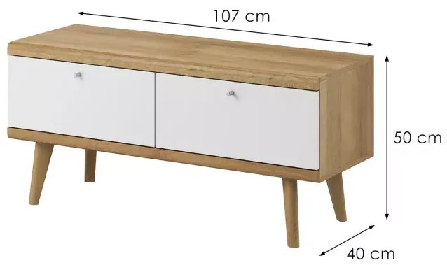Televizní stolek Primo 107 cm dub Riviéra/bílý