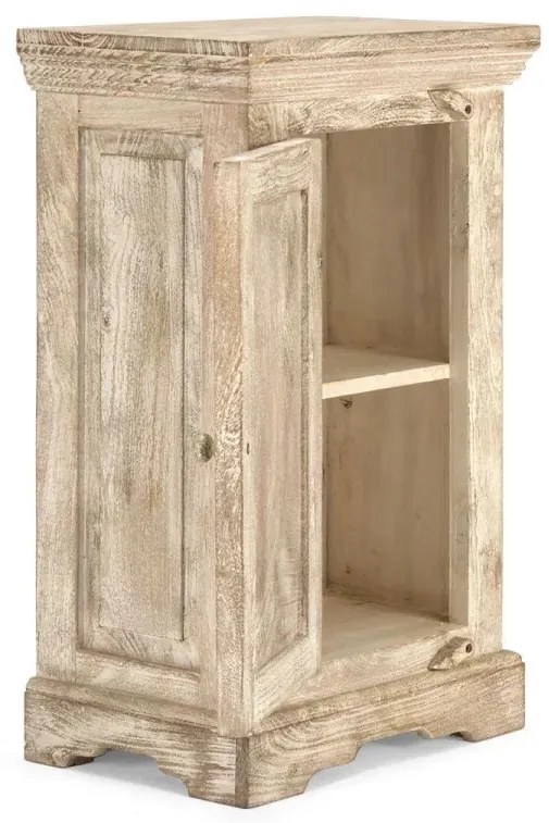 furniture-nabytek.cz - Masivní koupelnová spodní skříňka Patinor z mangového dřeva, lakovaná, přírodní barva – 48×33×80 cm