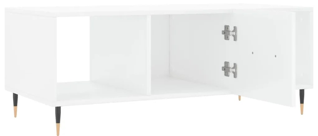 Konferenční stolek bílý s leskem 102x50x40 cm kompozitní dřevo - Default Title