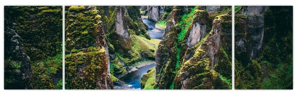 Obraz - Řeka ve skalnatém údolí (170x50 cm)