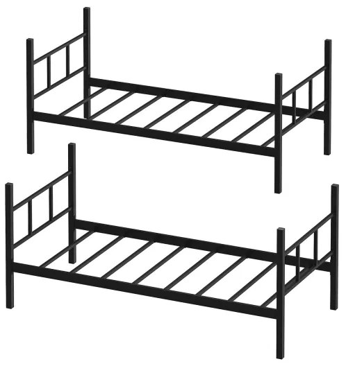 Kovová patrová postel MAVEN 90x200 cm černá nosnost 2x100 kg