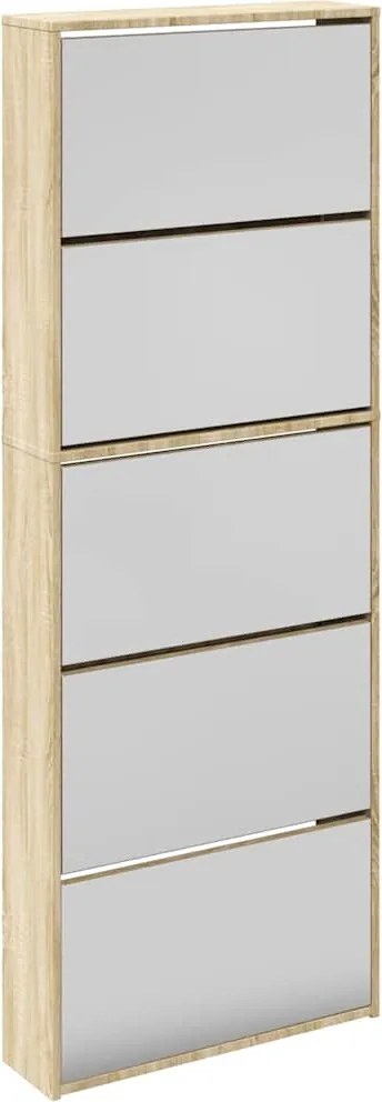 Botník pětipatrový zrcadlo dub 63 x 17 x 169,5 cm 273937
