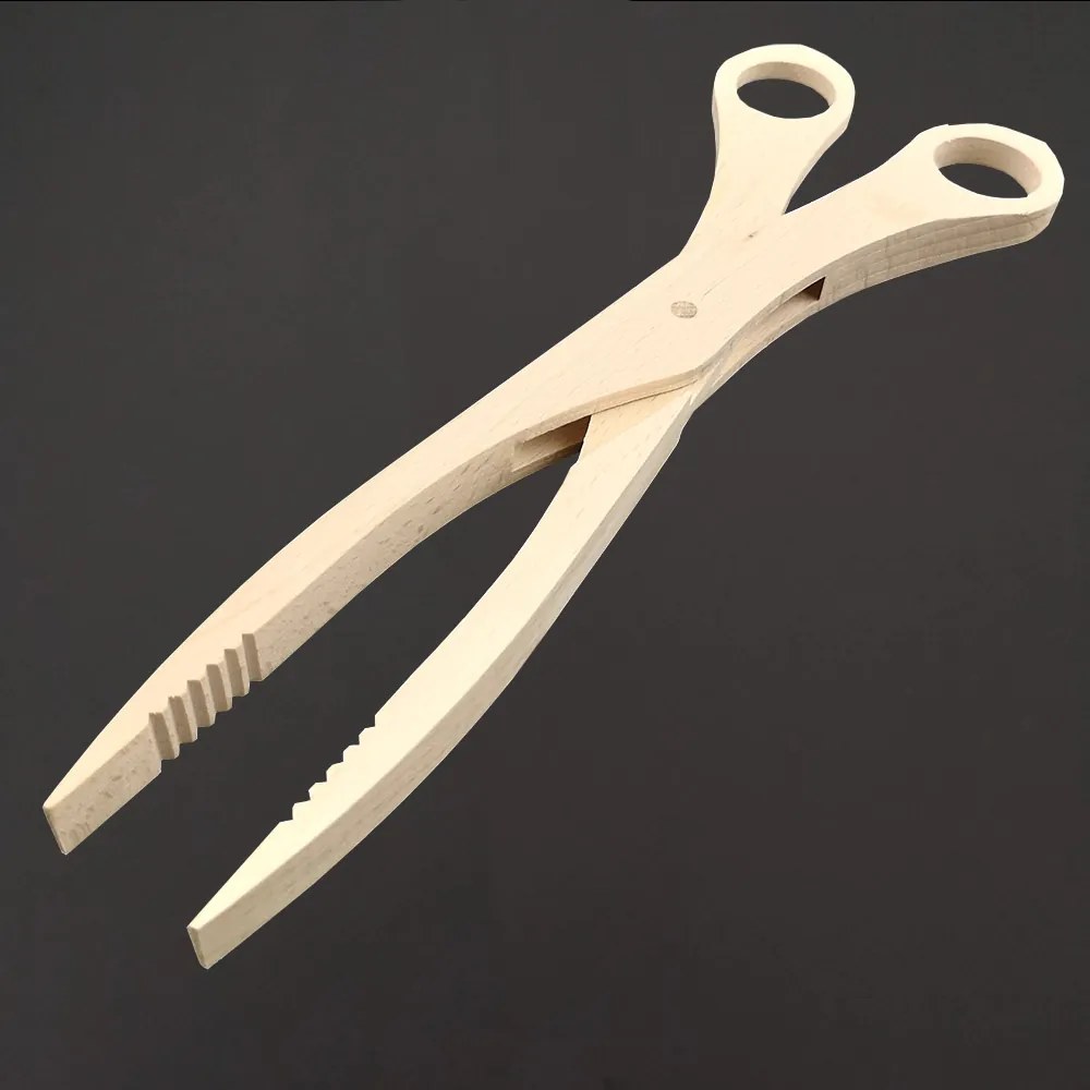 AMADEA Dřevěné nůžky na grilování, masivní dřevo, délka 27 cm