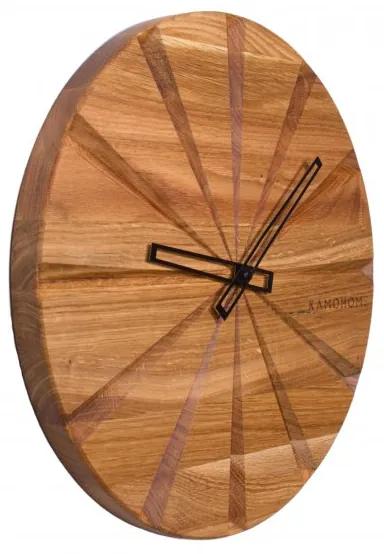 Kamohome Dřevěné nástěnné hodiny ANDROMEDA Průměr hodin: 40 cm, Materiál: Jasan