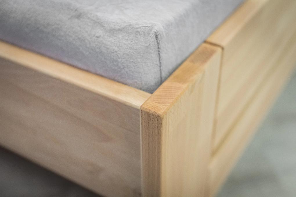 Masivní postel INA - Solwo Design Materiál: Buk cink, Povrchová úprava: Olejování přírodní BO101, Specifikace: 100x200