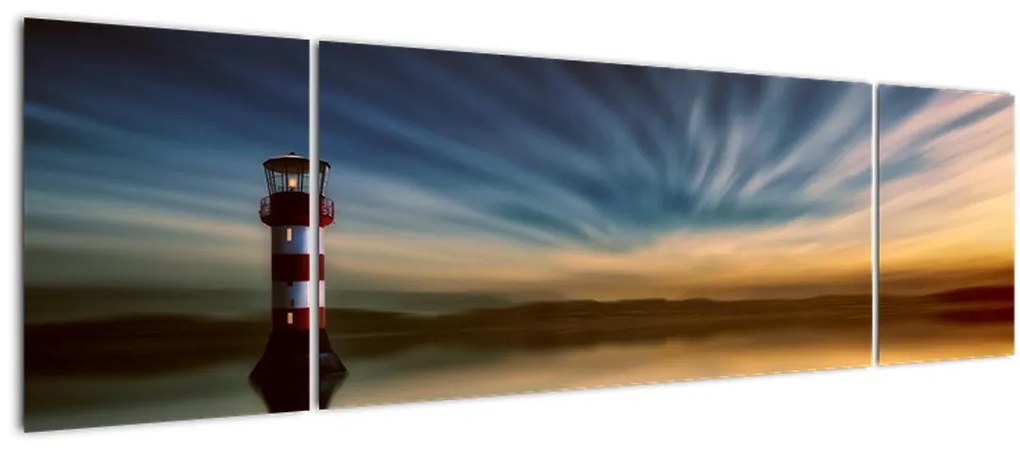 Obraz majáku v moři (170x50 cm)