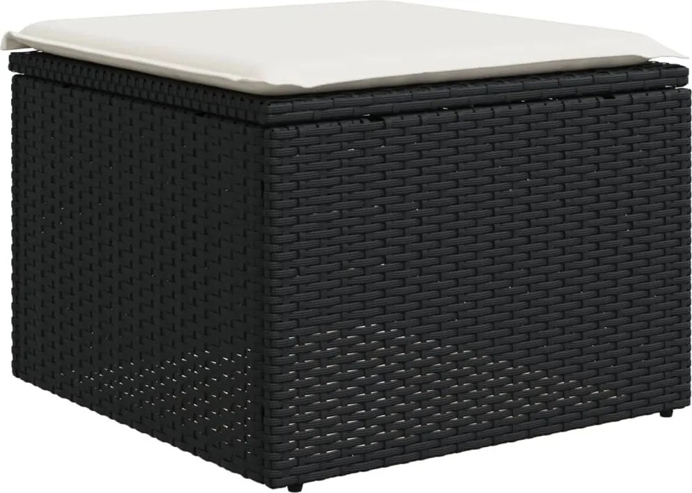7dílná zahradní sedací souprava s poduškami černá polyratan 3224663