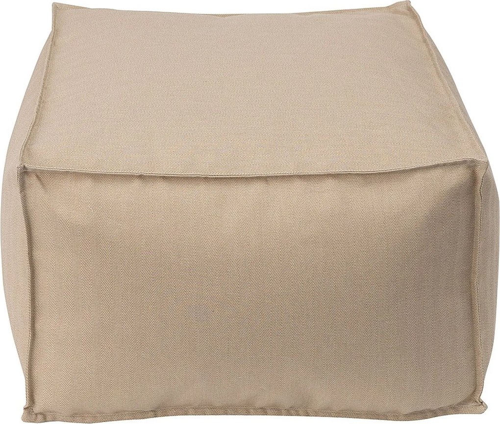 Zahradní puf barva béžová látka venkovní, pletený vzor