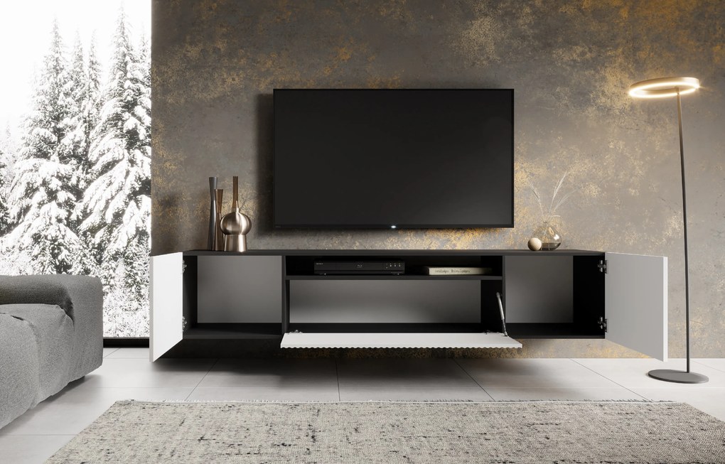 ADRK Furniture RTV skříňka NOEMI Závěsná RTV-NOE-BW
