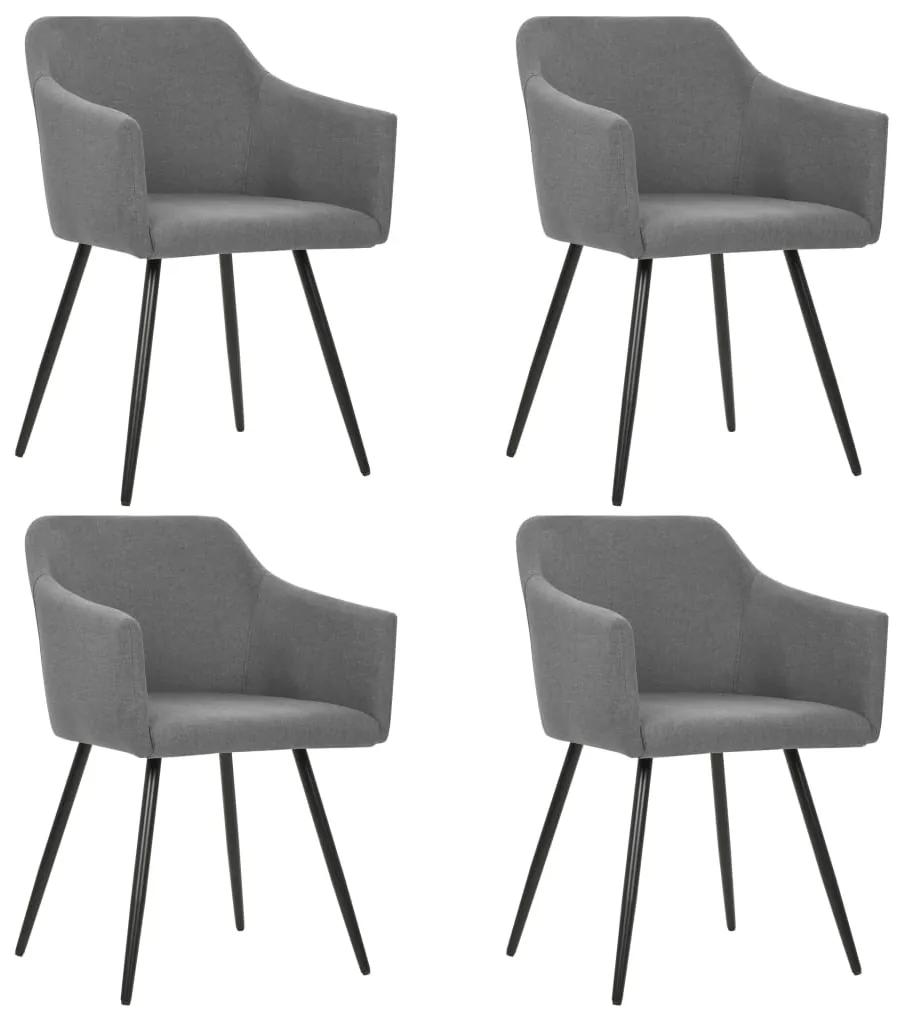 276075 vidaXL Jídelní židle 4 ks světle šedé textil
