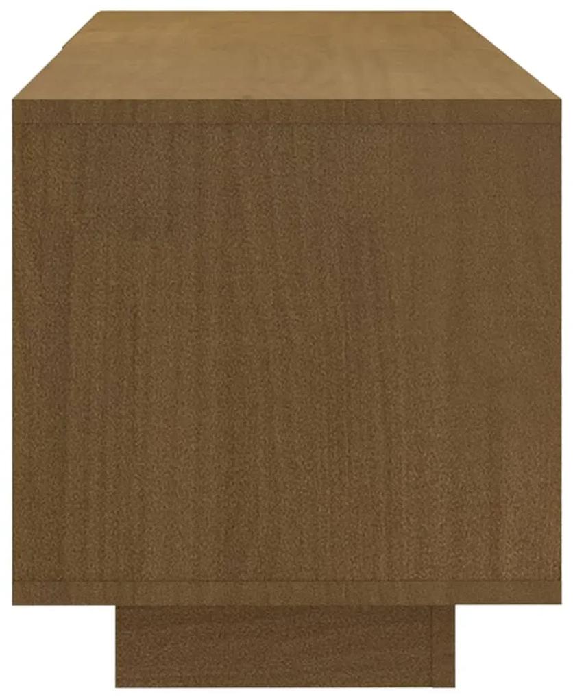 TV stolek medově hnědý 110 x 30 x 33,5 cm masivní borové dřevo - Default Title
