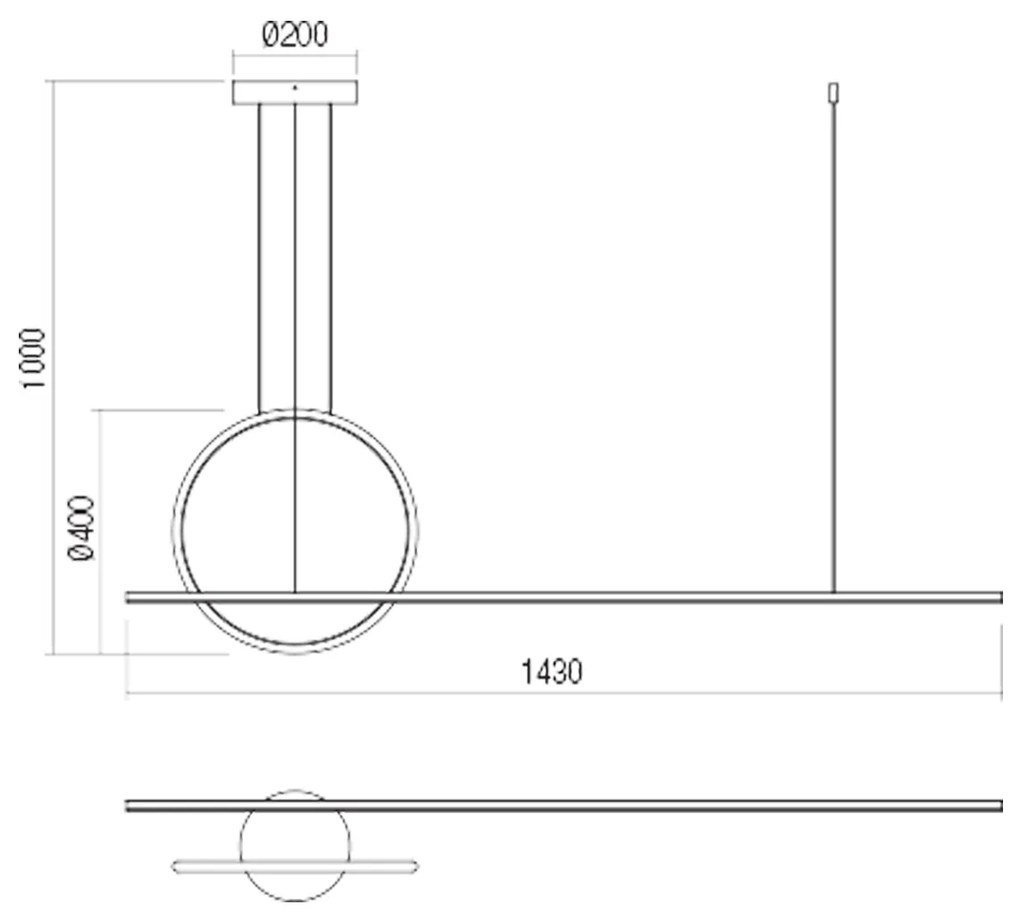 Redo 01-1734 závěsné LED svítidlo stmívatelné Giotto matně bílé, 46W, 3000K, 143cm