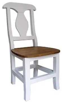 Jídelní židle z masivu SIL 03 selská - K03 bílá patina