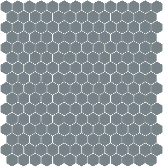 Hisbalit Skleněná mozaika šedá Mozaika 317A SATINATO hexagony 2,3x2,6 (33,33x33,33) cm - HEX317ALH