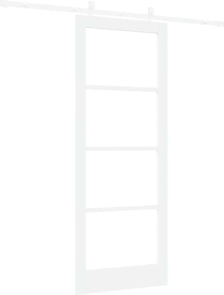 Posuvné dveře 83 x 211 cm Masivní borové dřevo a sklo Bílá 3332252