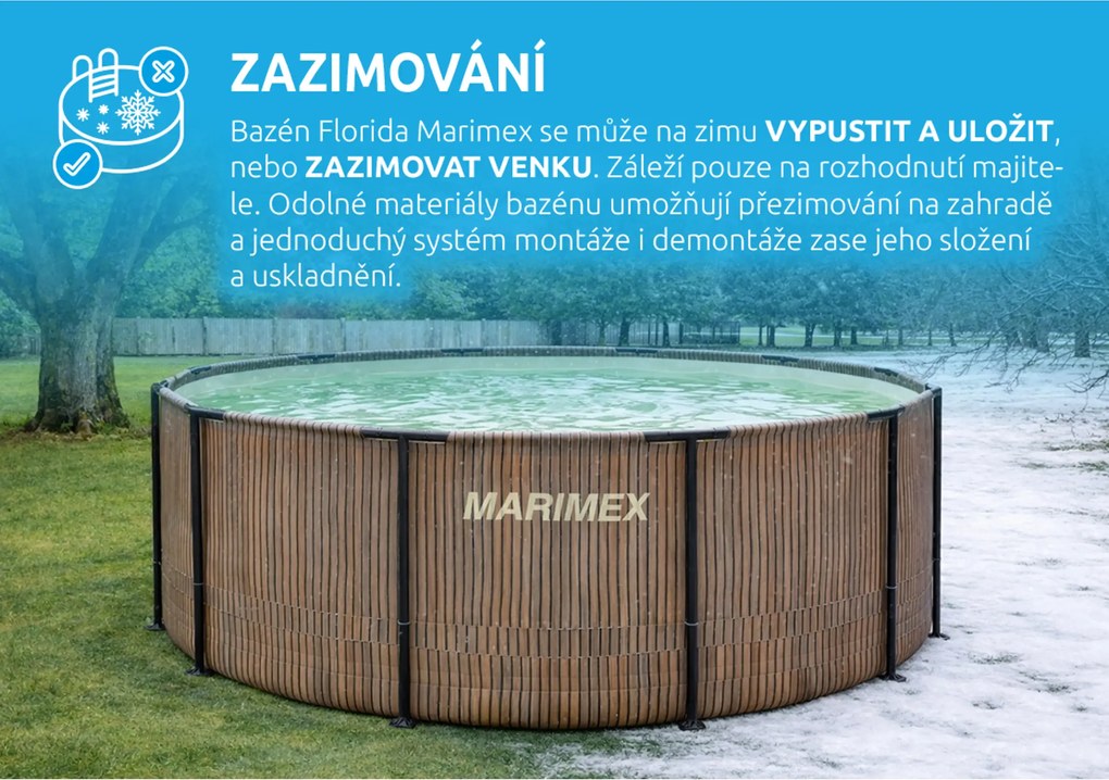 Marimex | Bazén Marimex Florida 3,66x1,22 m se zabudovaným skimmerem - motiv TEAK (model 2025) | 19999067