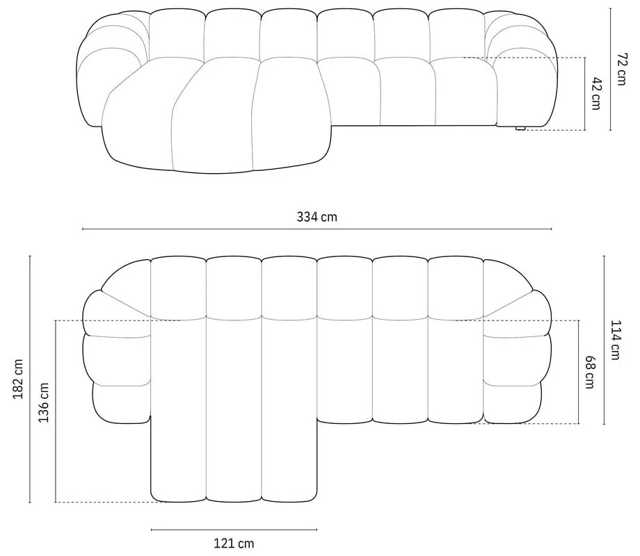 Modrá rohová pohovka (levý roh) Diana – Micadoni