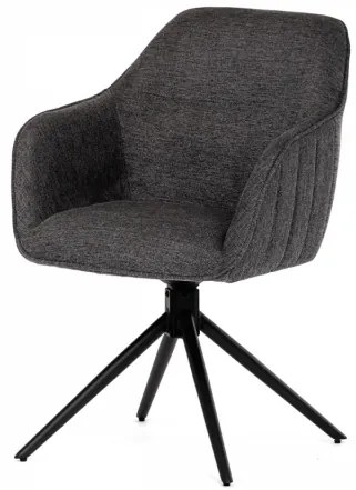 Jídelní konferenční židle tmavě šedá černé kovové nohy otočný mechanismus HC-536 GREY2