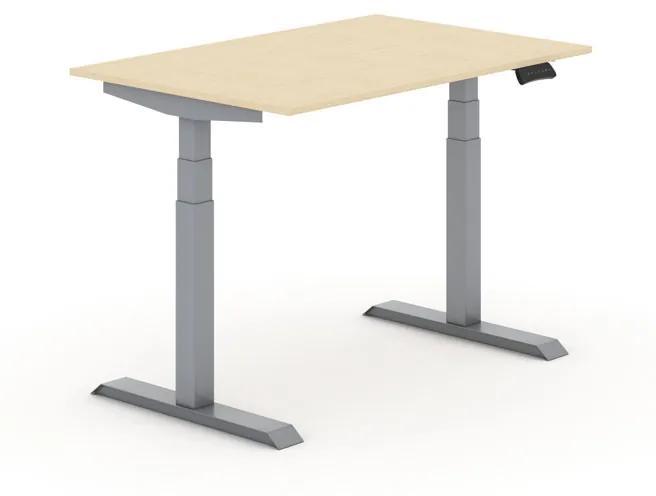Výškově nastavitelný stůl PRIMO ADAPT, elektrický, 1200x800x625-1275 mm, bříza, šedá podnož