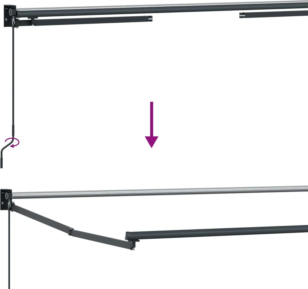 vidaXL Elektrický skládací rám markýzy Antracit 5 x 3 m Hliník [42024208]