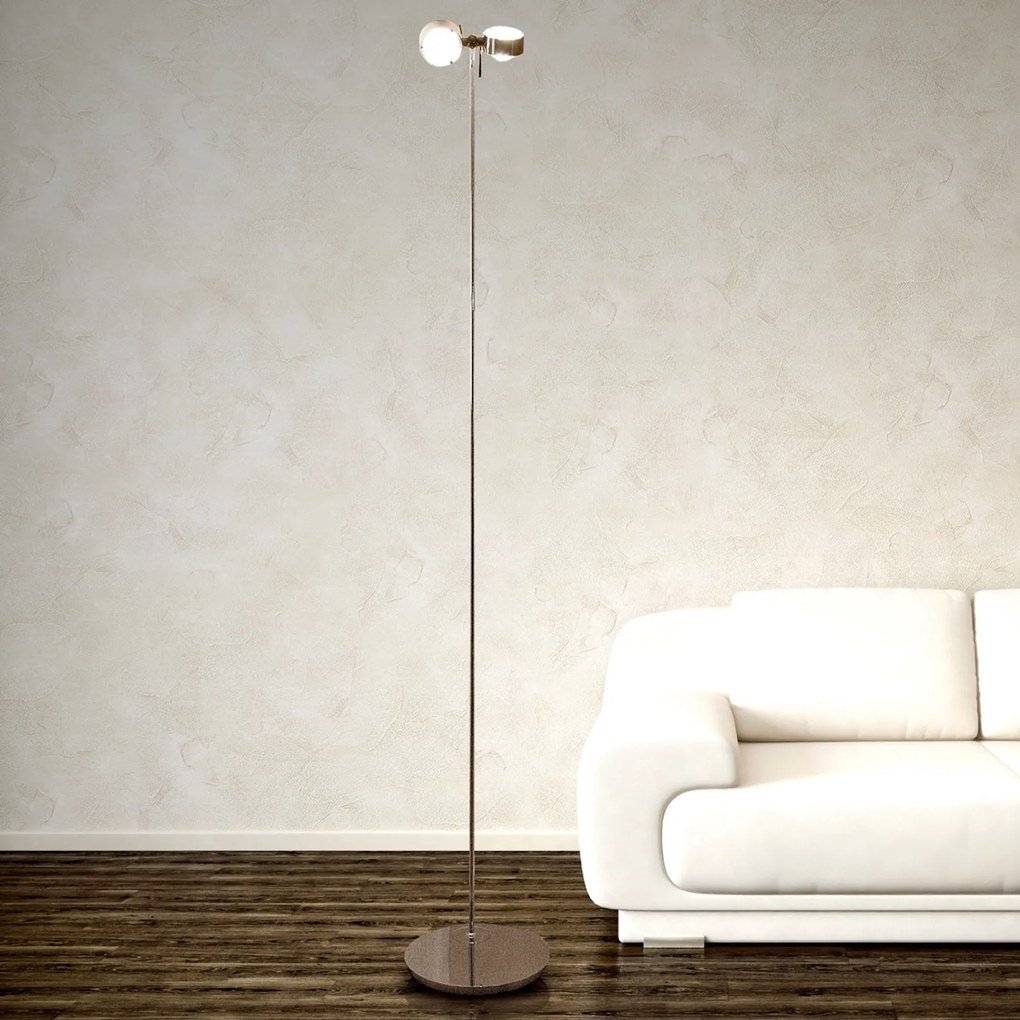 Flexibilní stojací lampa PUK FLOOR, chrom mat 2zdr