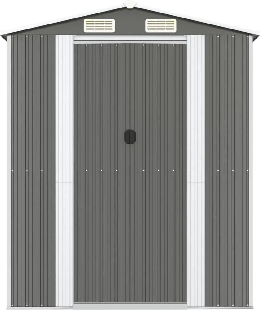 Zahradní kůlna světle šedá 192 x 357 x 223 cm pozinkovaná ocel 3147440